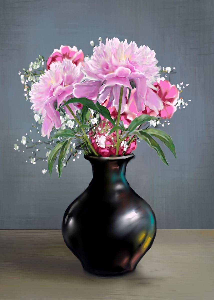 'flowers still life' Poster by Nesrin Gulistan | Displate