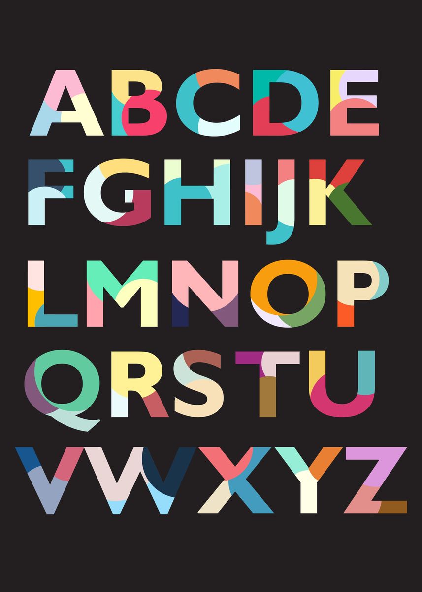'Colorful ABC Alphabet' Poster, picture, metal print, paint by Max Ronn ...