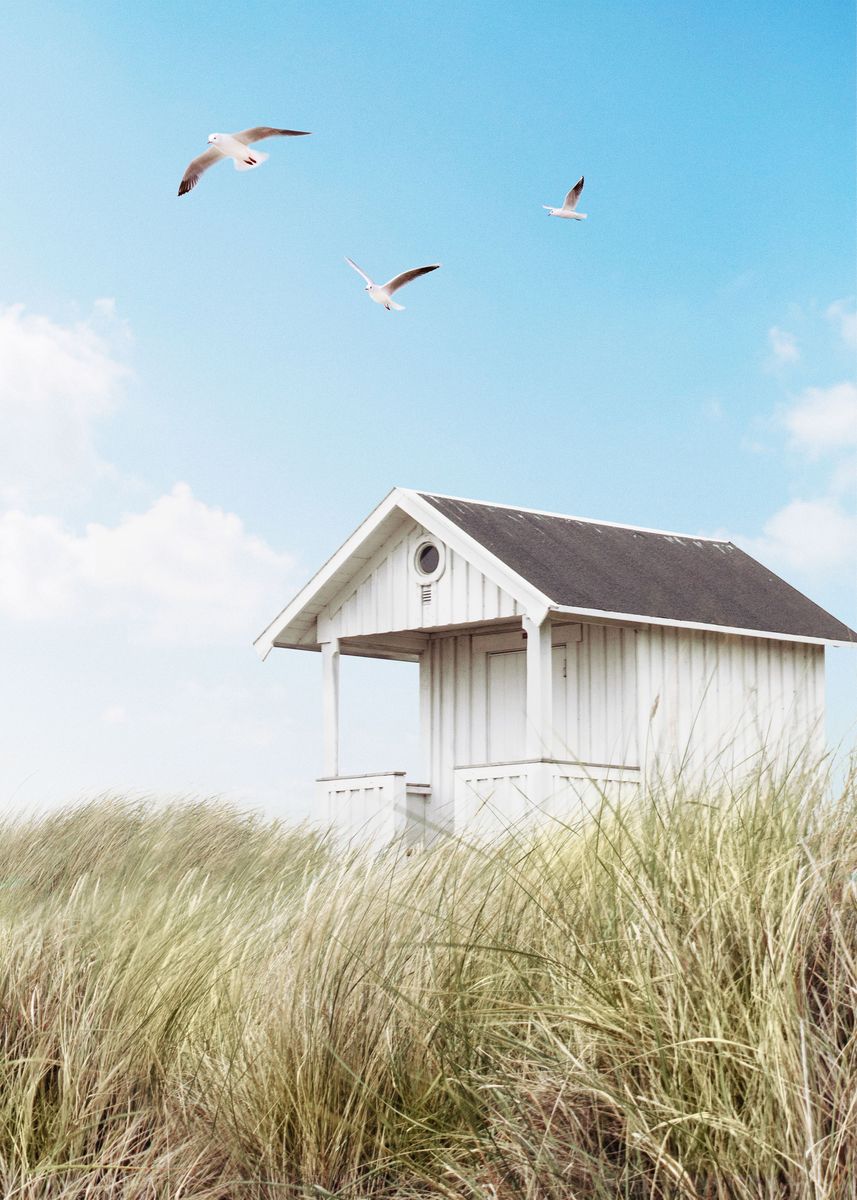 'Beach Hut' Poster, picture, metal print, paint by Gal Design | Displate