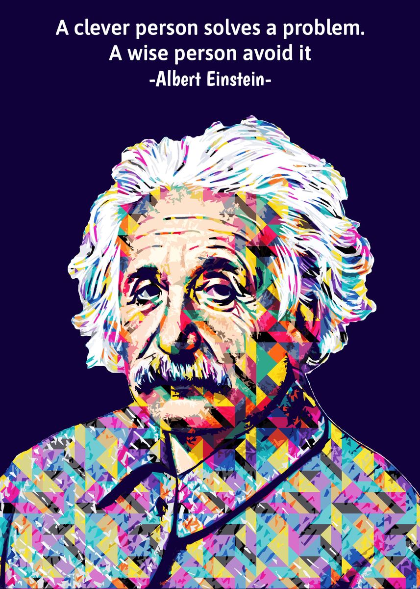 'Colorful Albert Einstein 4' Poster by Roni Aji Pratama | Displate