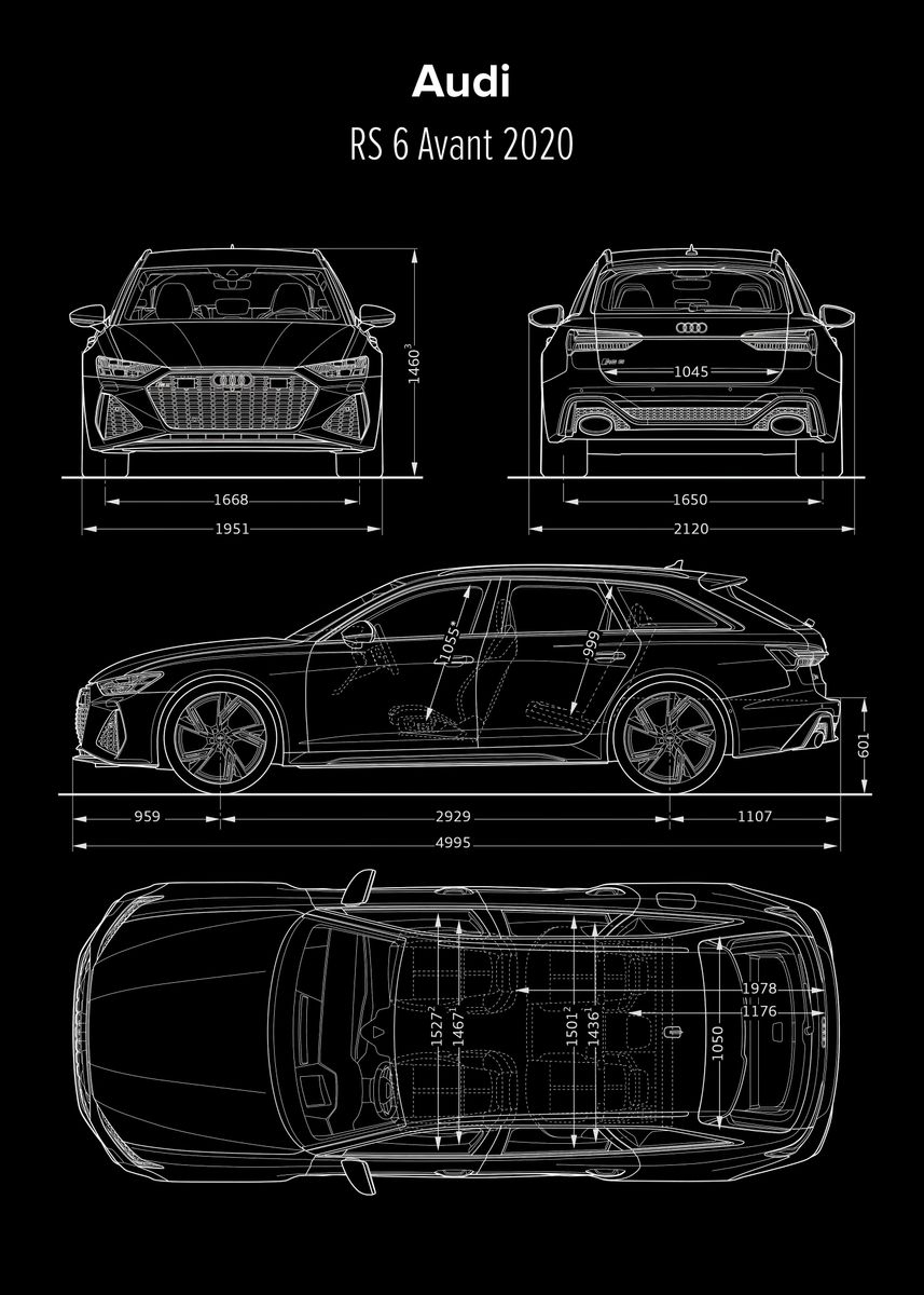 'Audi RS 6 Avant 2020' Poster, picture, metal print, paint by Colorfux ...