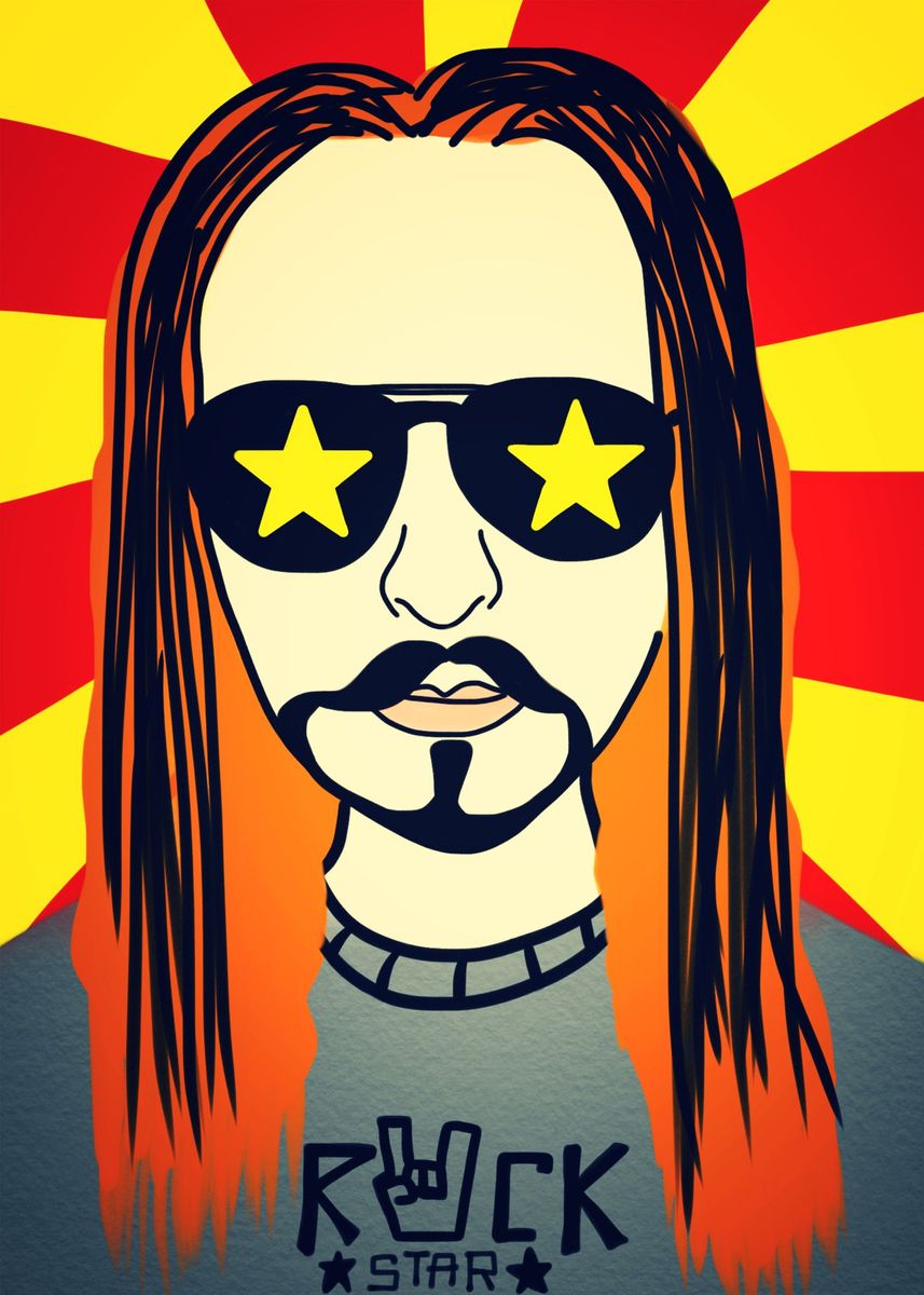 'Rock star man illustration' Poster, picture, metal print, paint by ...