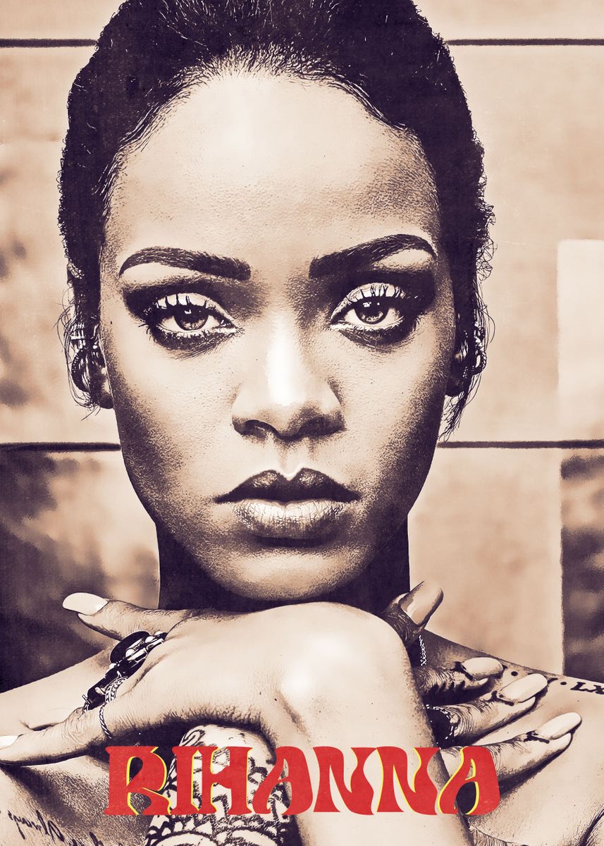 'Rihanna' Poster, picture, metal print, paint by Anxhela Sufa | Displate