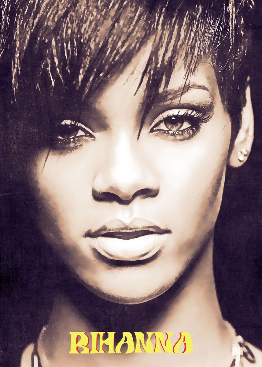 'Rihanna' Poster, picture, metal print, paint by Anxhela Sufa | Displate