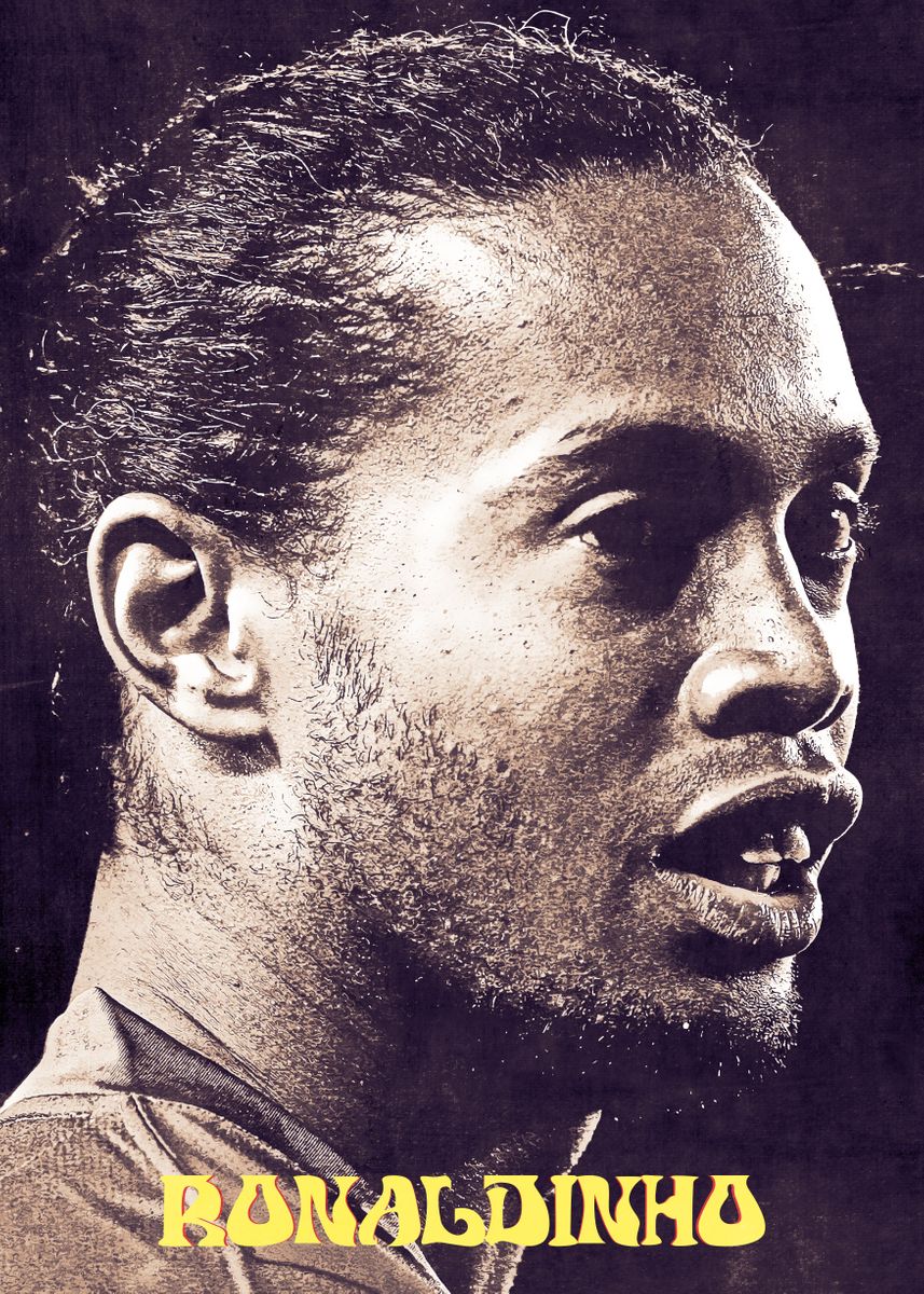 'Ronaldinho' Poster, picture, metal print, paint by Anxhela Sufa | Displate