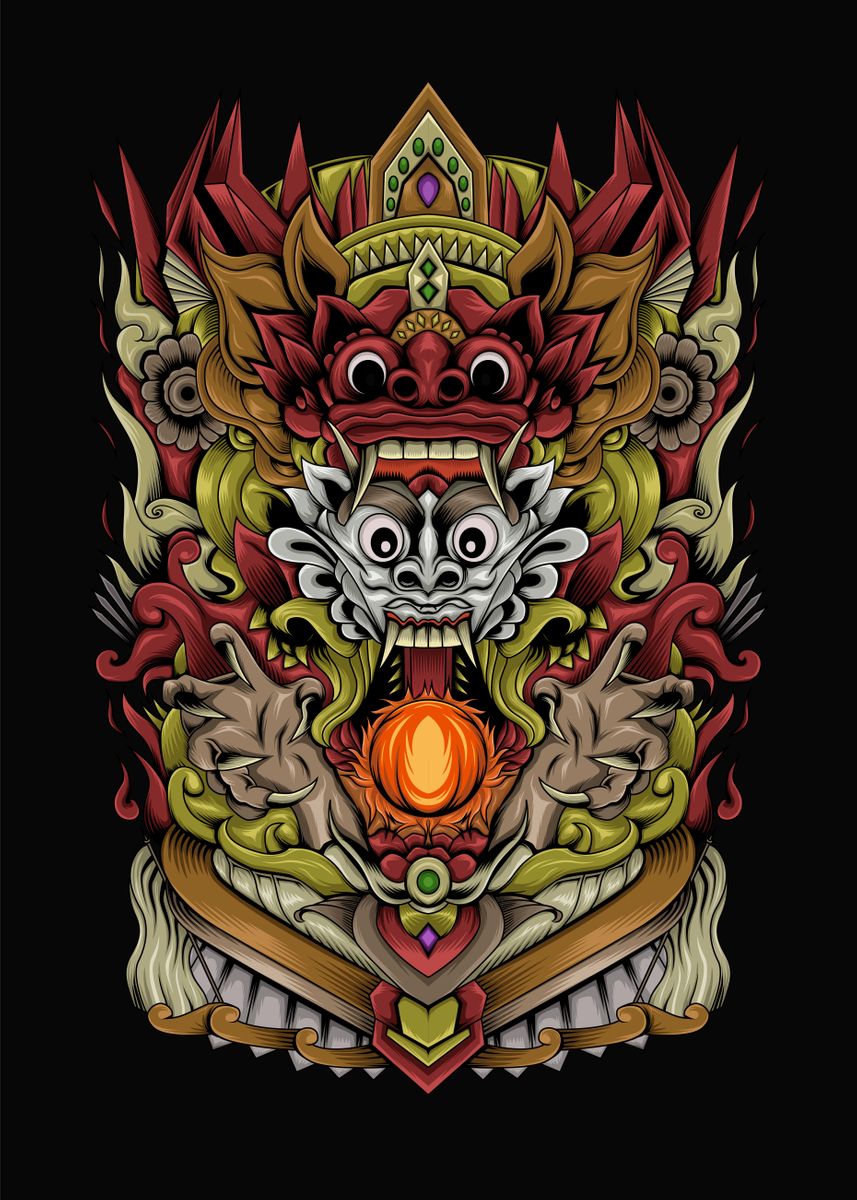 'barong' Poster, picture, metal print, paint by Agora std | Displate
