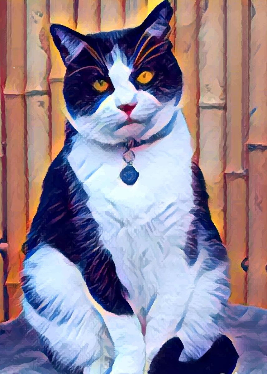 'Bamboo Cat' Poster by Rozi Art | Displate