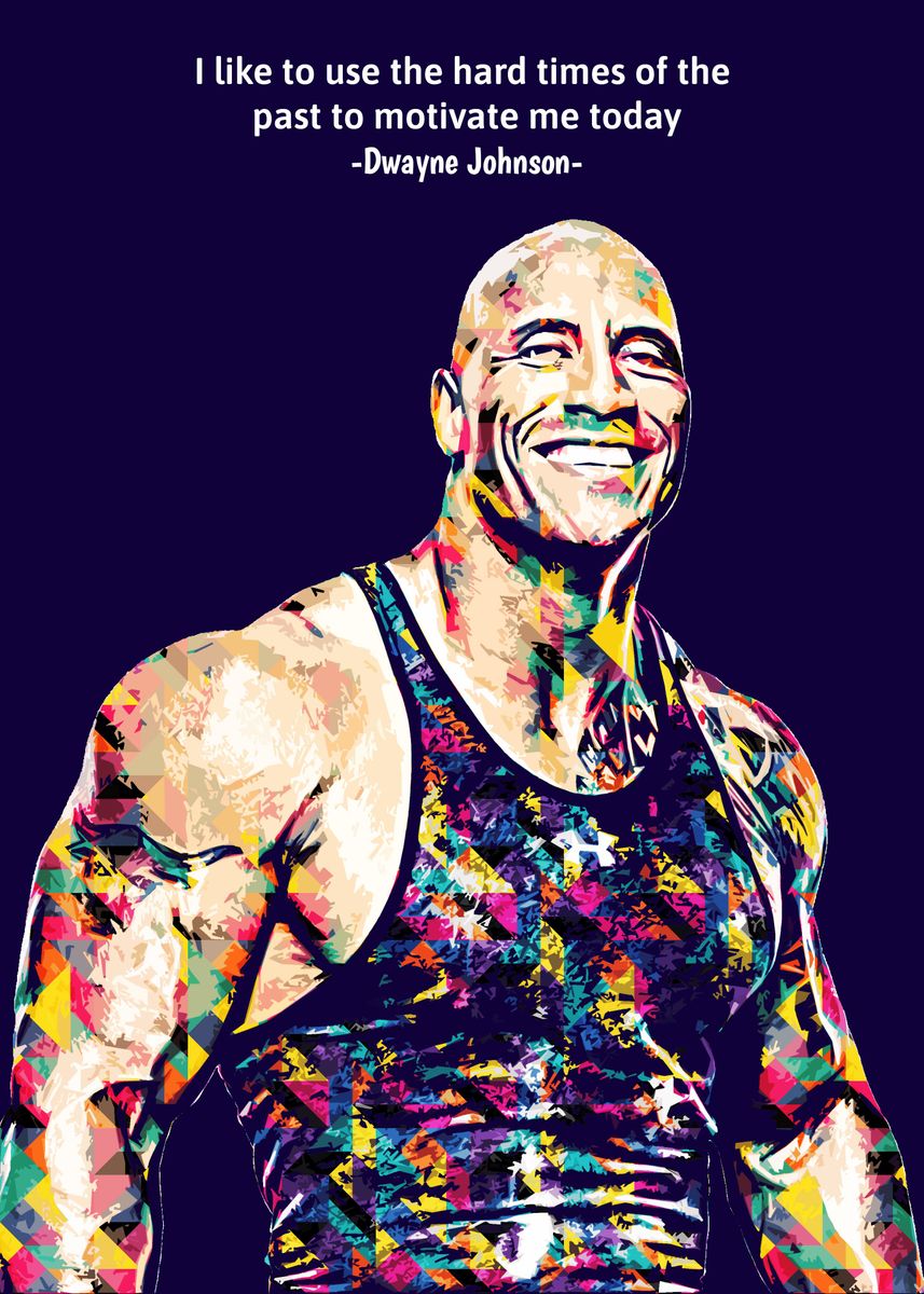 'Colorful Dwayne Johnson 4' Poster by Roni Aji Pratama | Displate