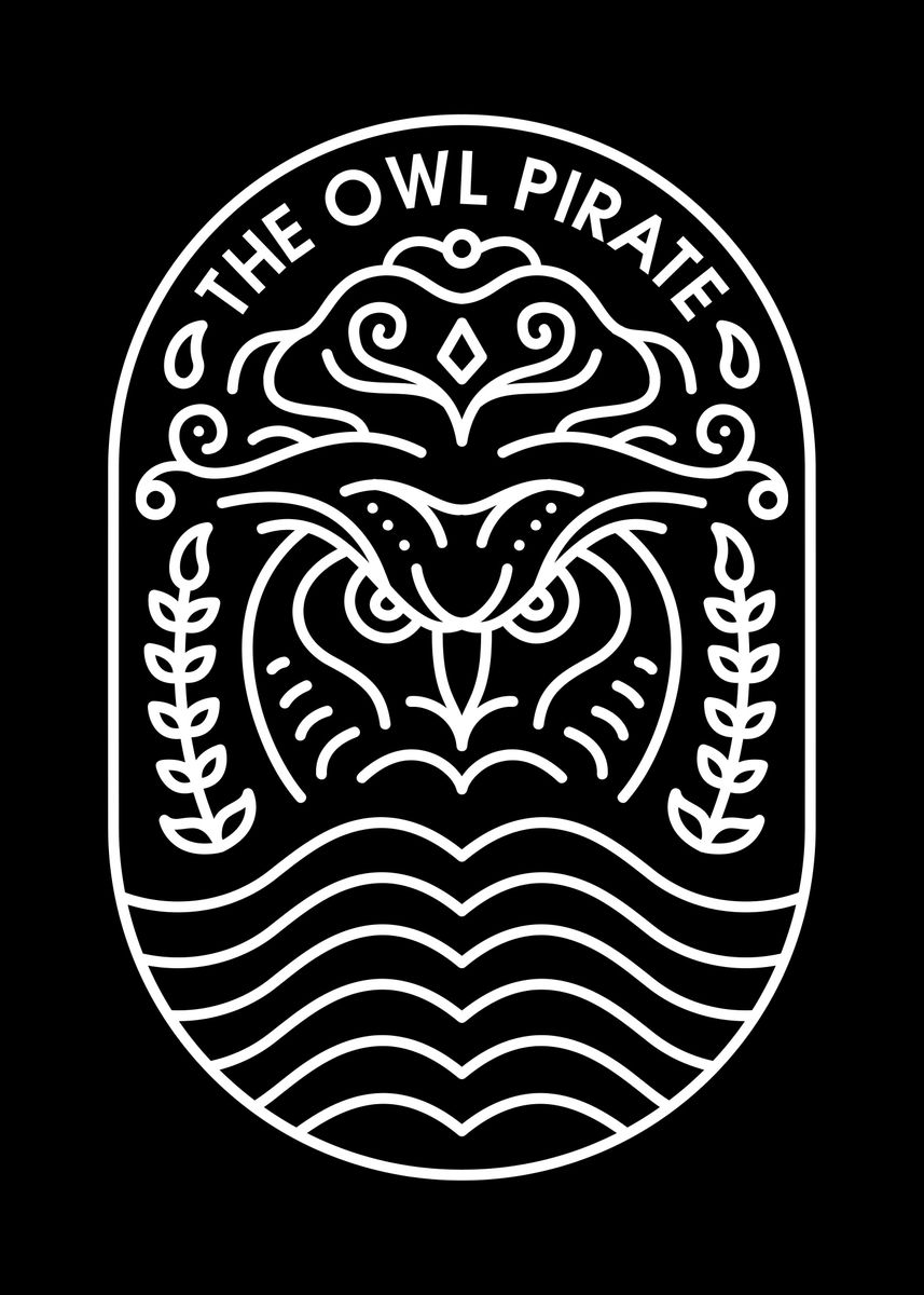 'The Owl Pirate' Poster, picture, metal print, paint by VEKTORKITA ...