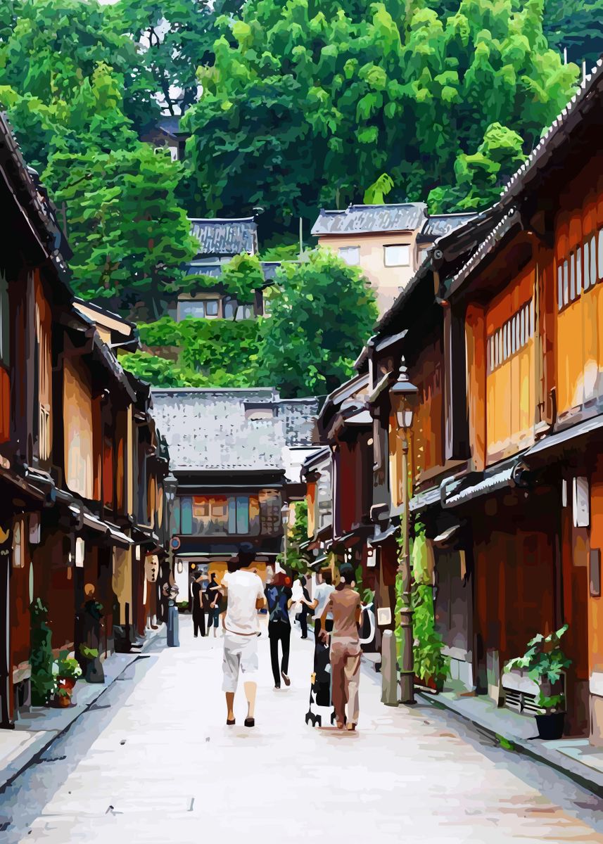 'japan old village' Poster, picture, metal print, paint by Fill Artwork ...