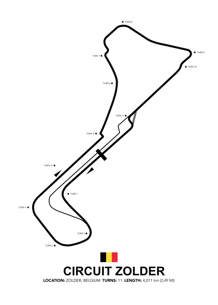 'Circuit Zolder ' Poster, picture, metal print, paint by Mapsters ...