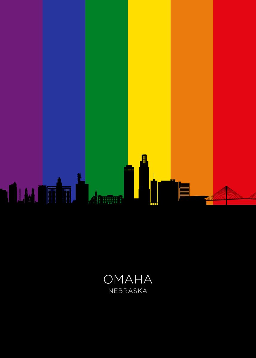 'Omaha Skyline Nebraska' Poster, picture, metal print, paint by Michael ...