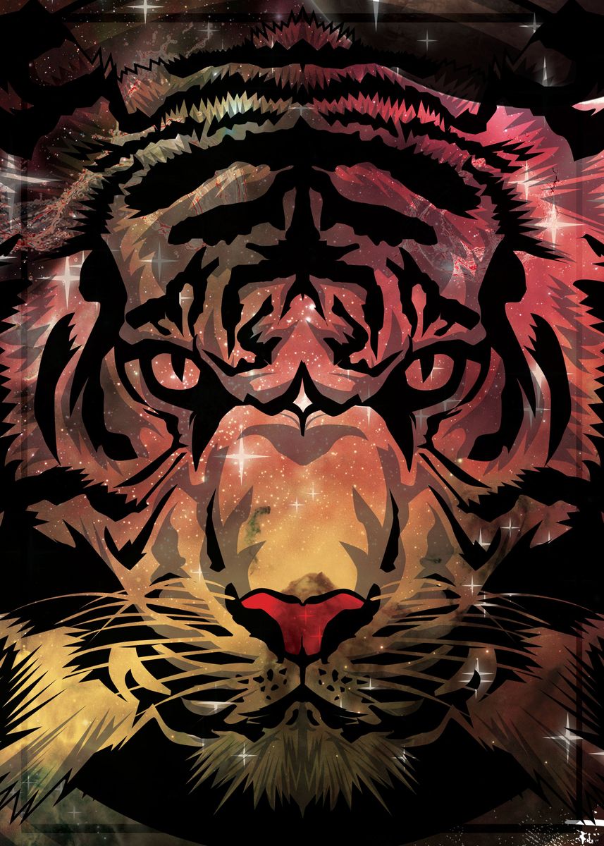 'SPIRIT SPACE TIGER' Poster, picture, metal print, paint by NOAHRIA ...