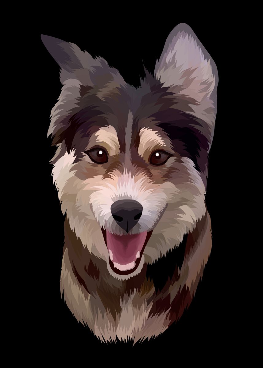 'The Dog Vector' Poster, picture, metal print, paint by Ega WaMa | Displate