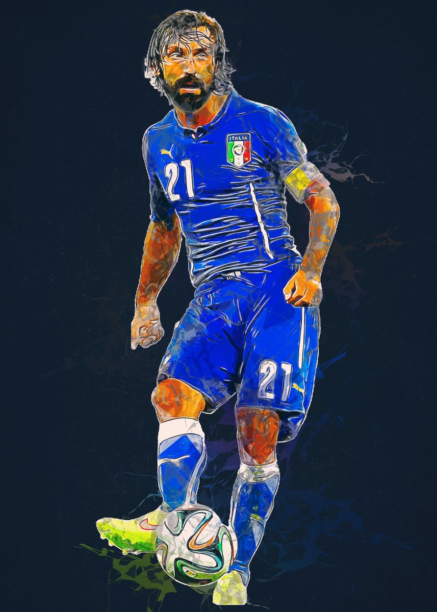 'Andrea Pirlo' Poster, picture, metal print, paint by Anderson Felix ...