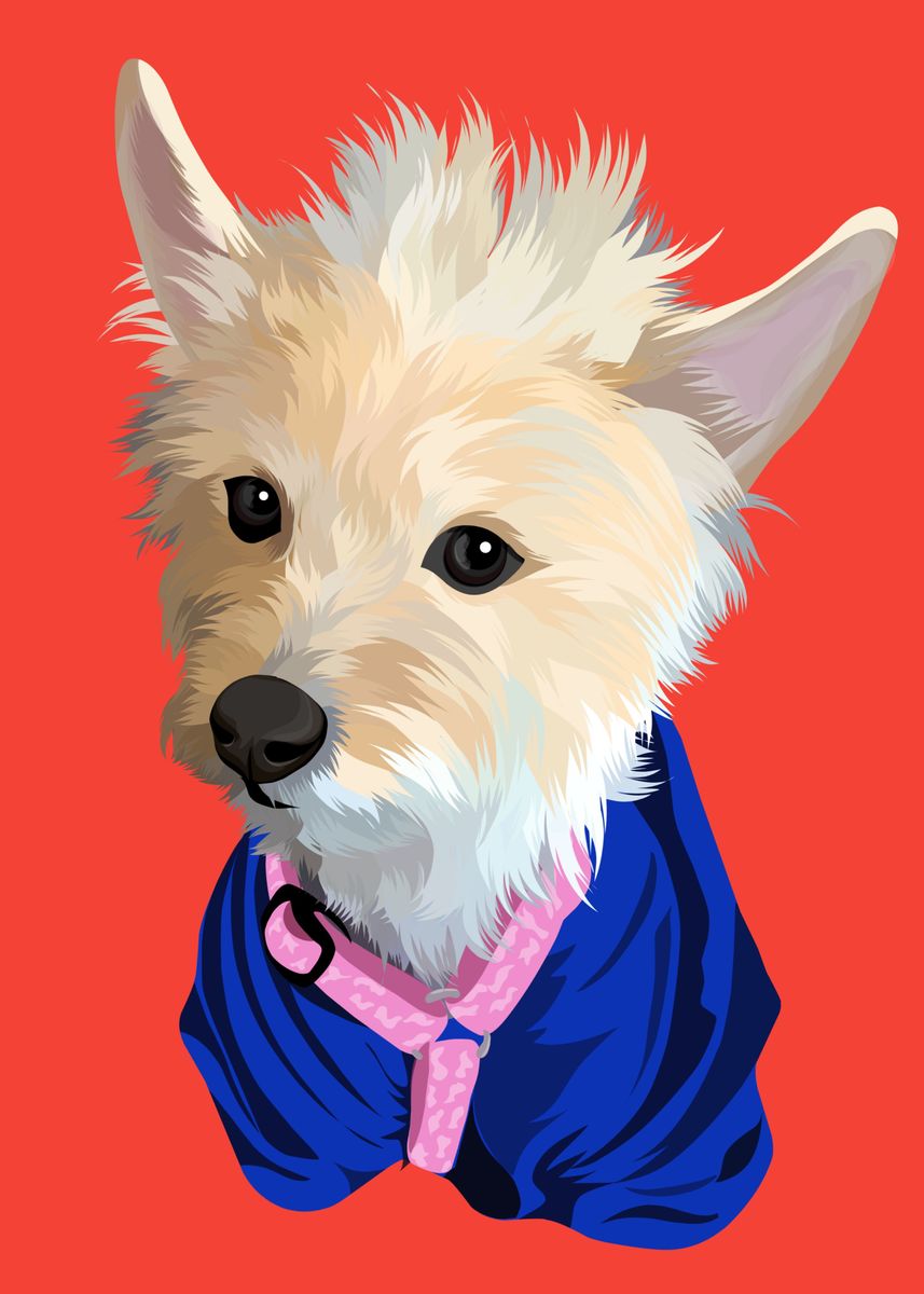 'The Dog Vector' Poster, picture, metal print, paint by Ega WaMa | Displate