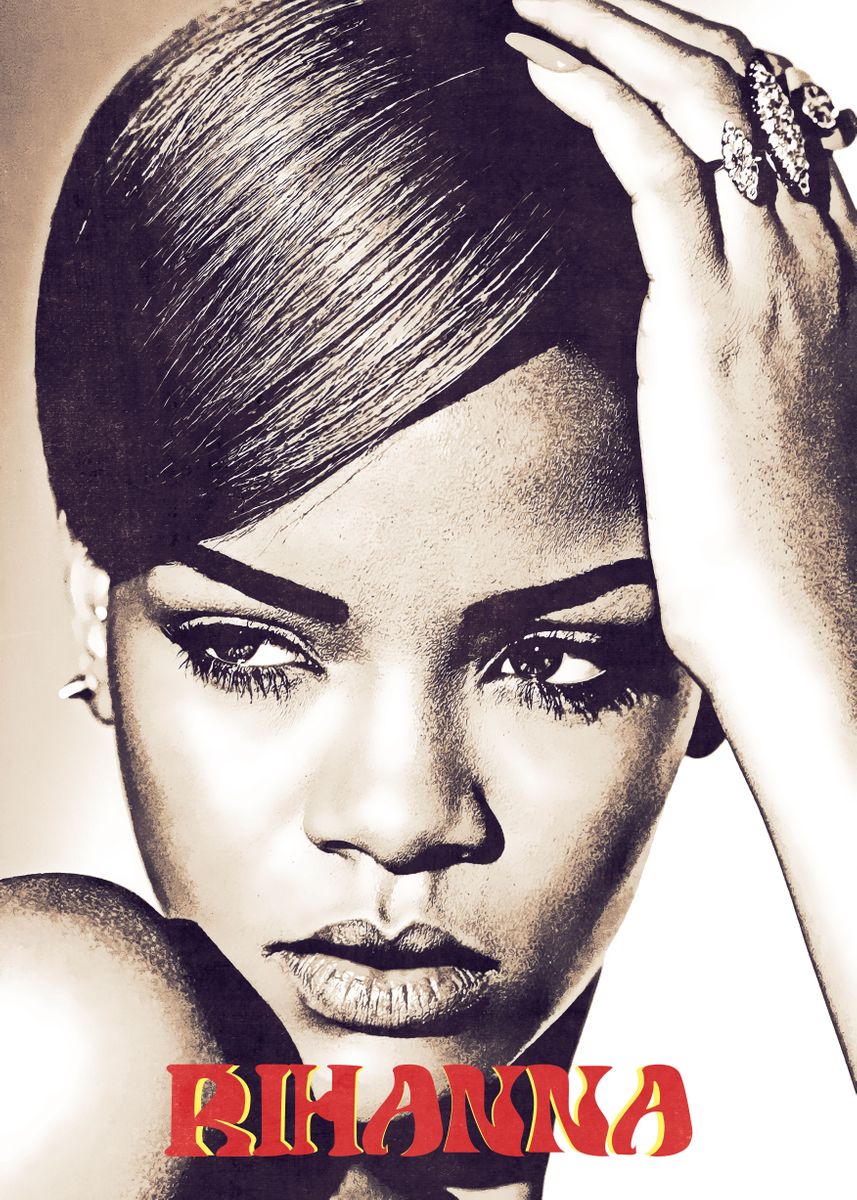'Rihanna' Poster, picture, metal print, paint by Anxhela Sufa | Displate