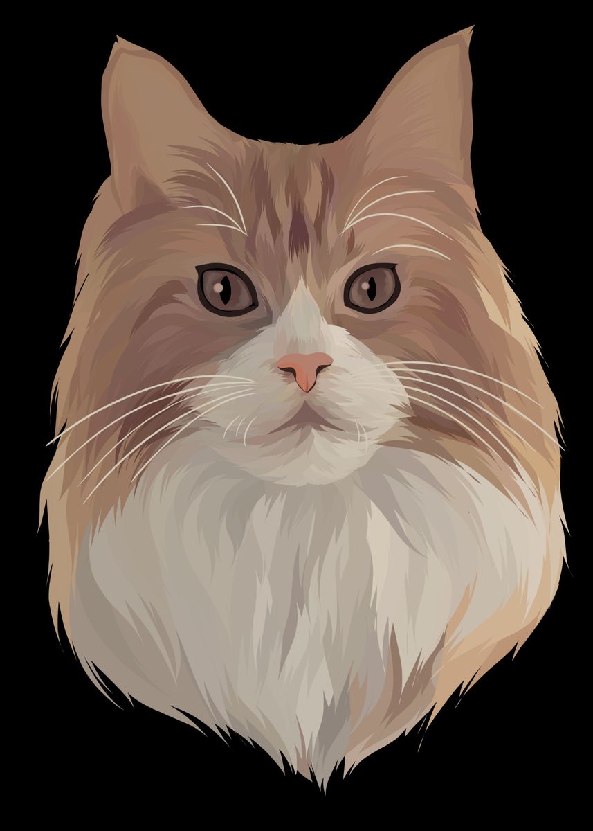 'The Cat Vector' Poster, picture, metal print, paint by Ega WaMa | Displate