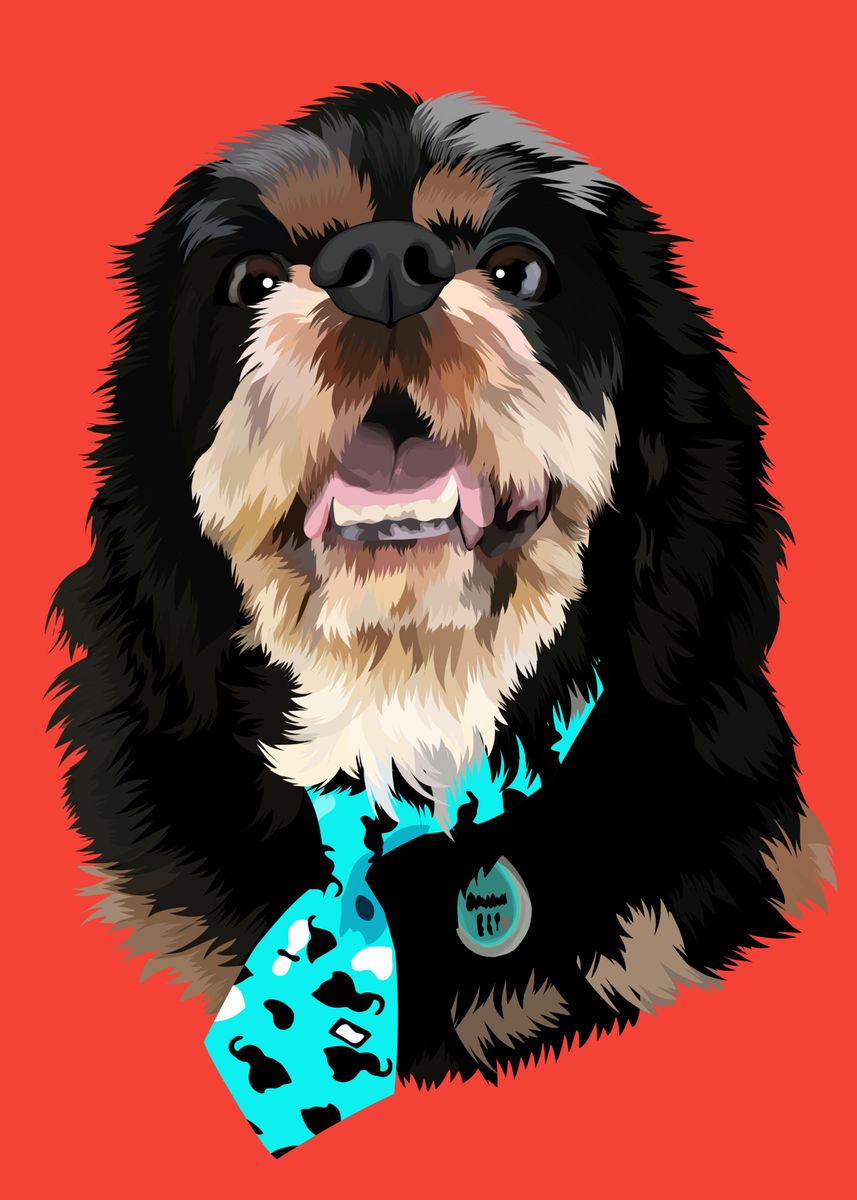 'The Dog Vector' Poster, picture, metal print, paint by Ega WaMa | Displate