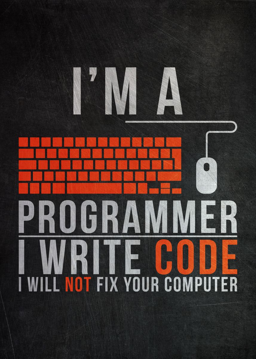 'I Am A Programmer' Poster, picture, metal print, paint by PosterWorld ...