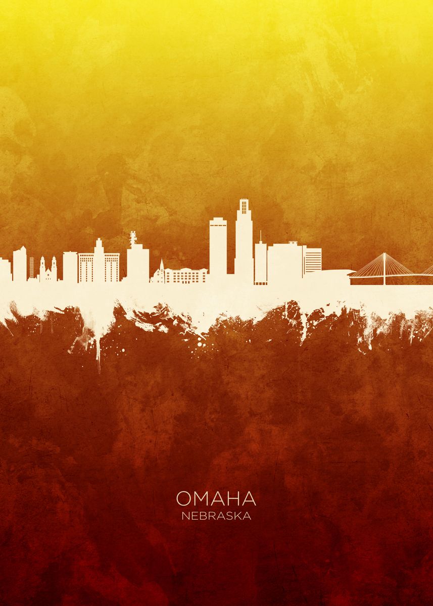 'Omaha Skyline Nebraska' Poster by Michael Tompsett | Displate