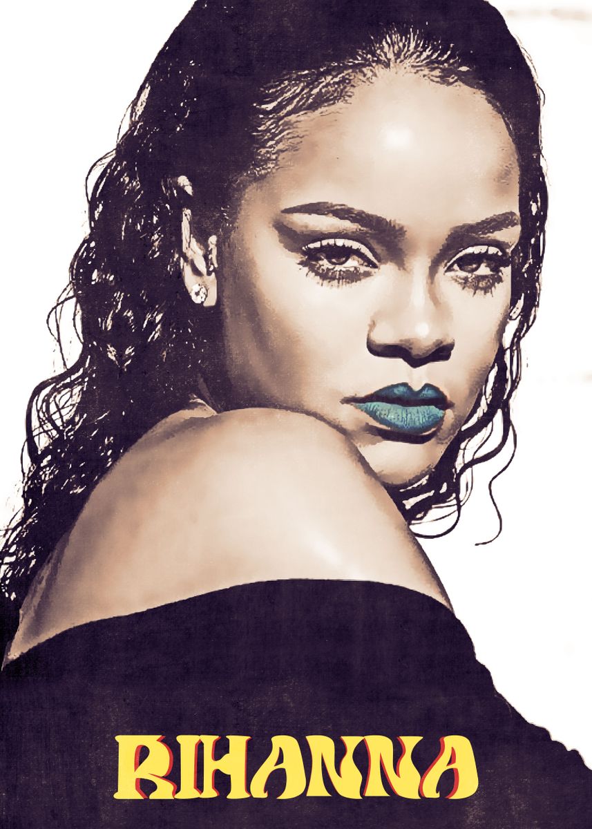 'Rihanna' Poster, picture, metal print, paint by Anxhela Sufa | Displate