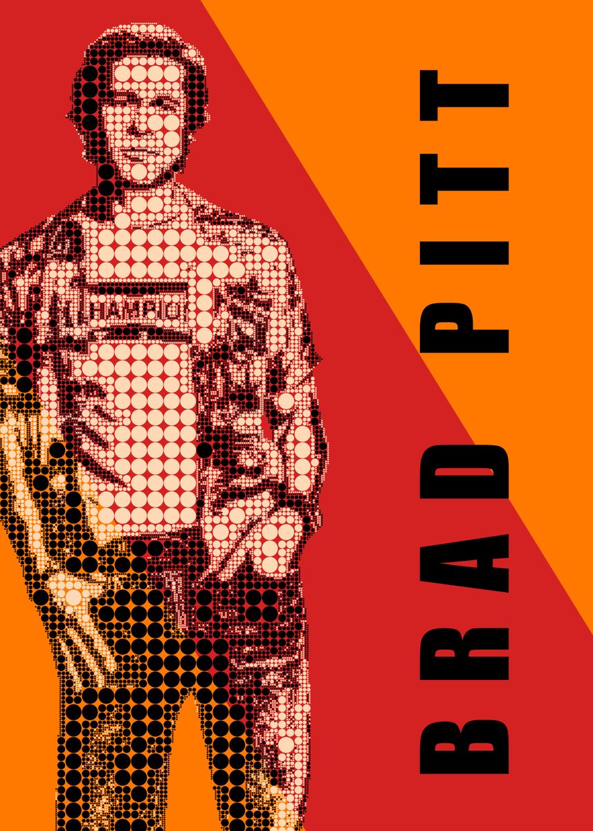 'Brad Pitt' Poster, picture, metal print, paint by Uda Buyung | Displate