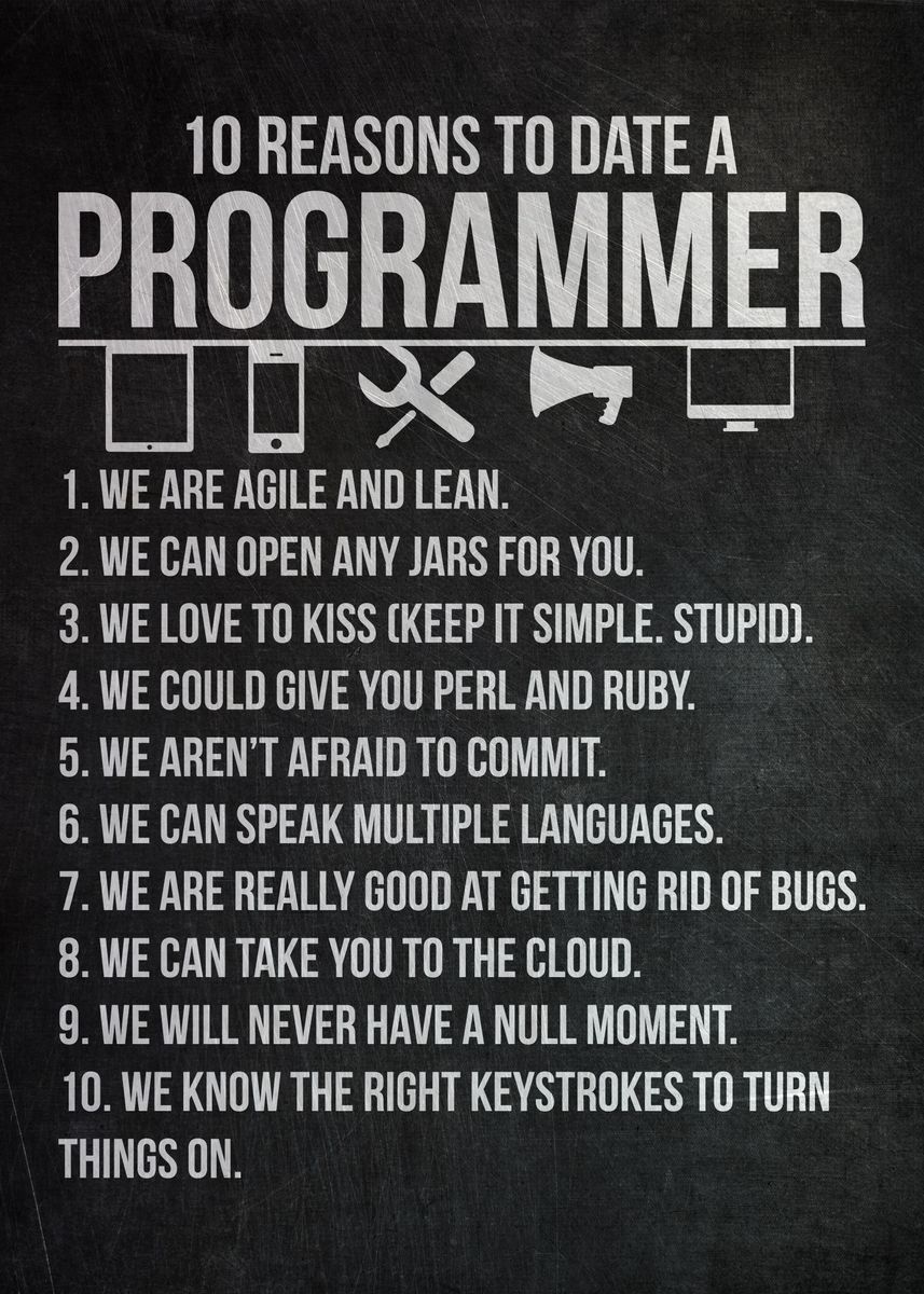 'Date A Programmer' Poster, picture, metal print, paint by PosterWorld ...