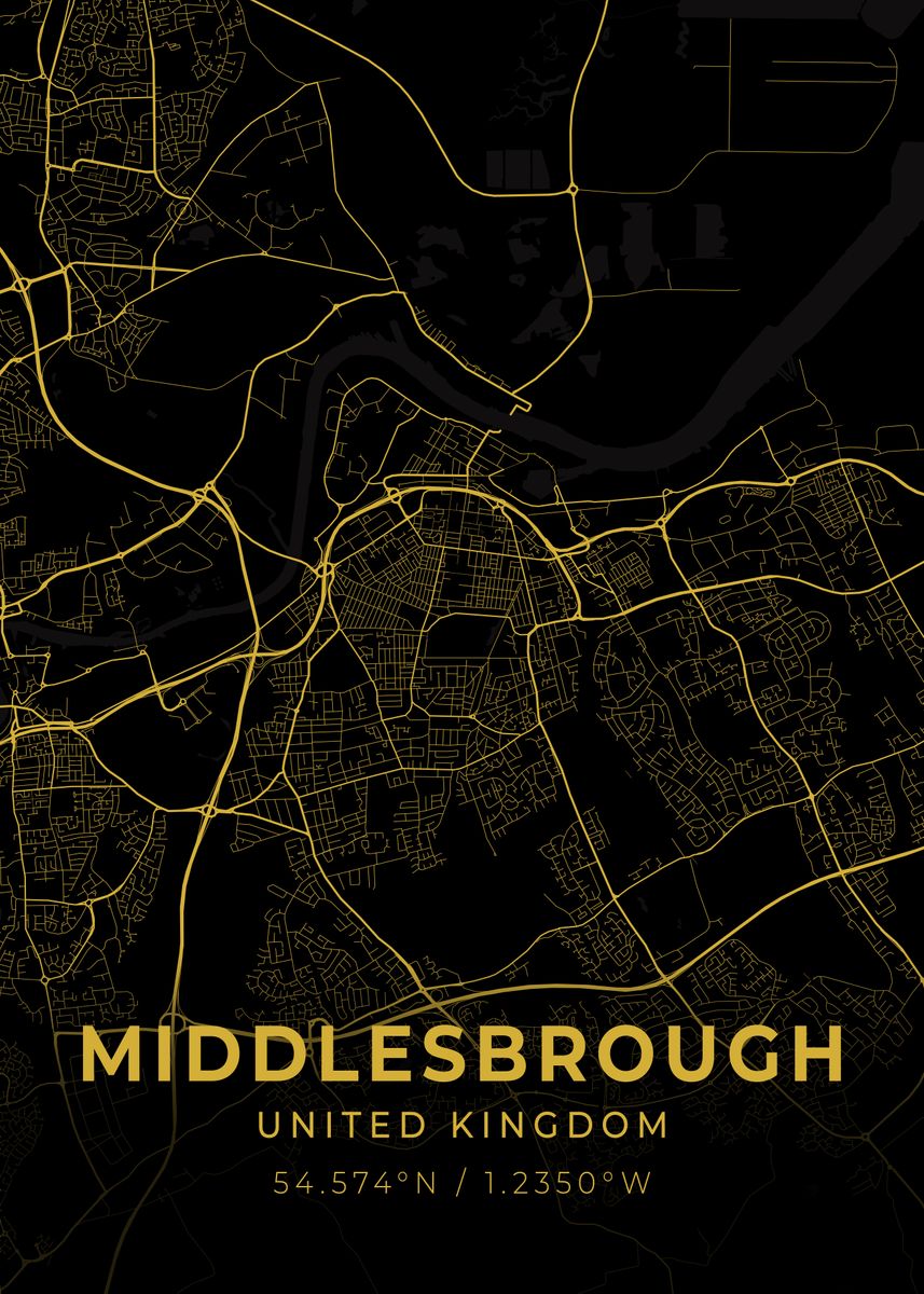 'Middlesbrough UK' Poster, picture, metal print, paint by Conceptual ...