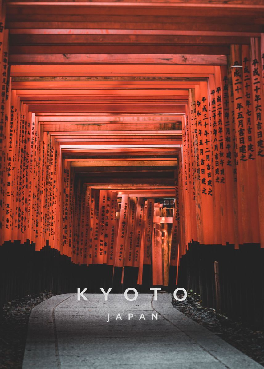 'Fushimi Inari Kyoto' Poster, picture, metal print, paint by Nicolas ...