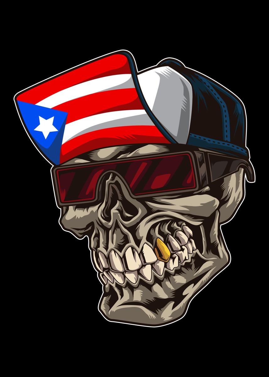 'Puerto Rican Skull' Poster, picture, metal print, paint by Anziehend ...