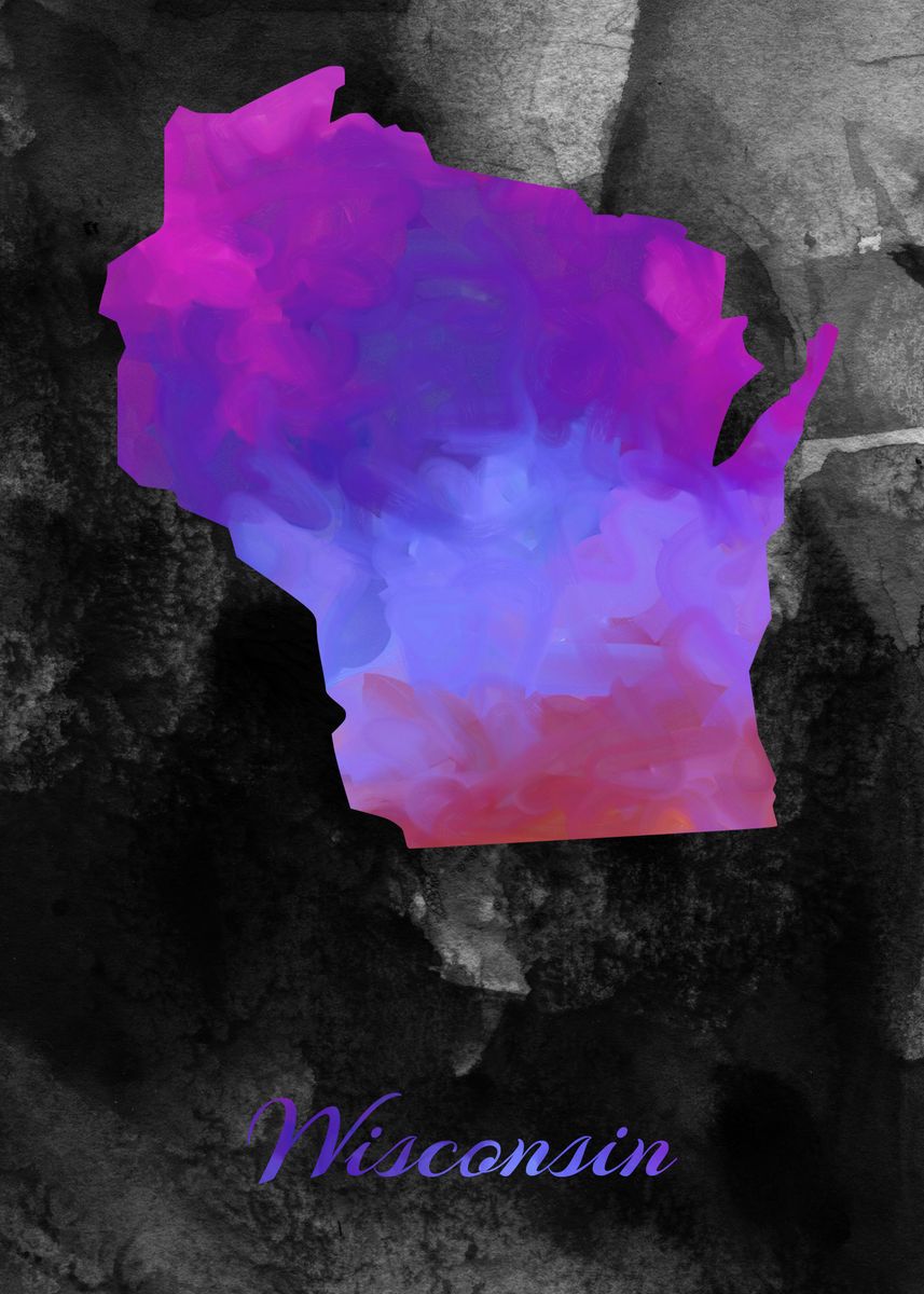 'Wisconsin' Poster, picture, metal print, paint by Mr Maker | Displate