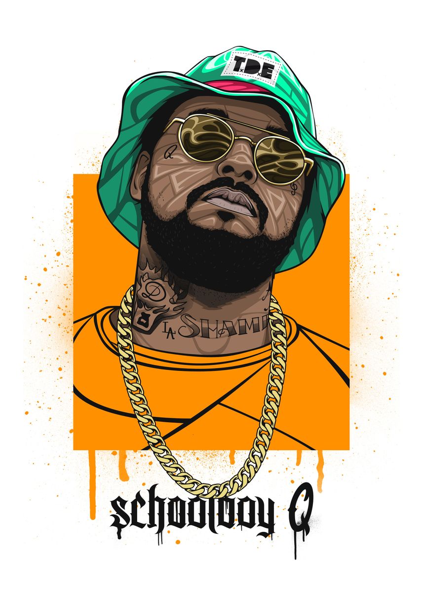 'Schoolboy Q' Poster, picture, metal print, paint by Bokka Boom | Displate