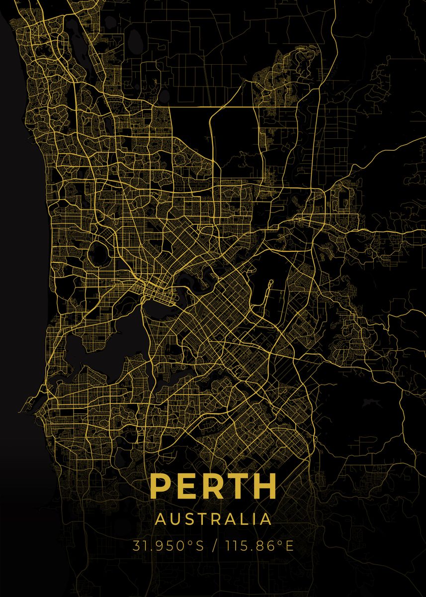 'Perth Australia' Poster, picture, metal print, paint by Conceptual ...