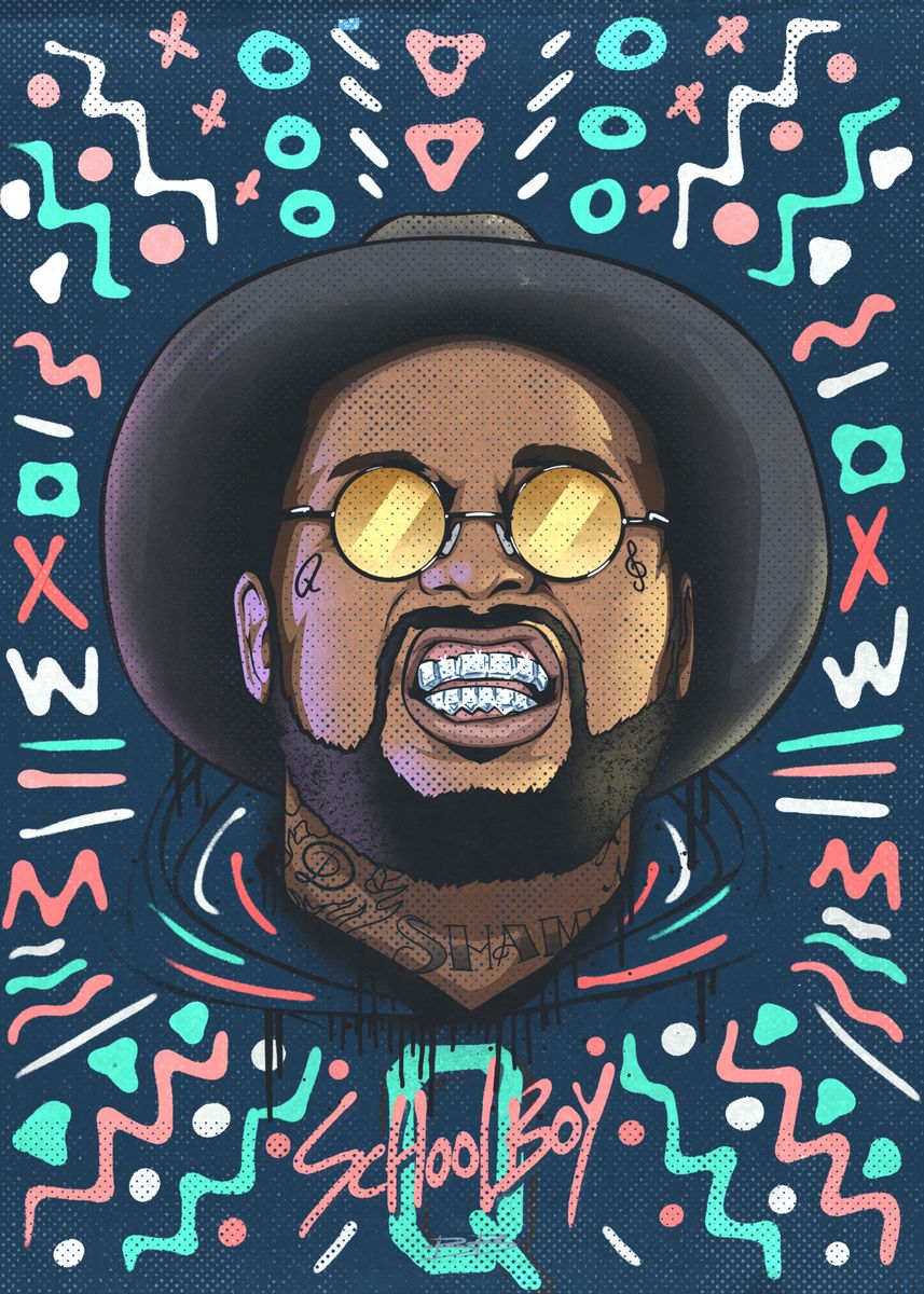 'Schoolboy Q' Poster, picture, metal print, paint by Bokka Boom | Displate