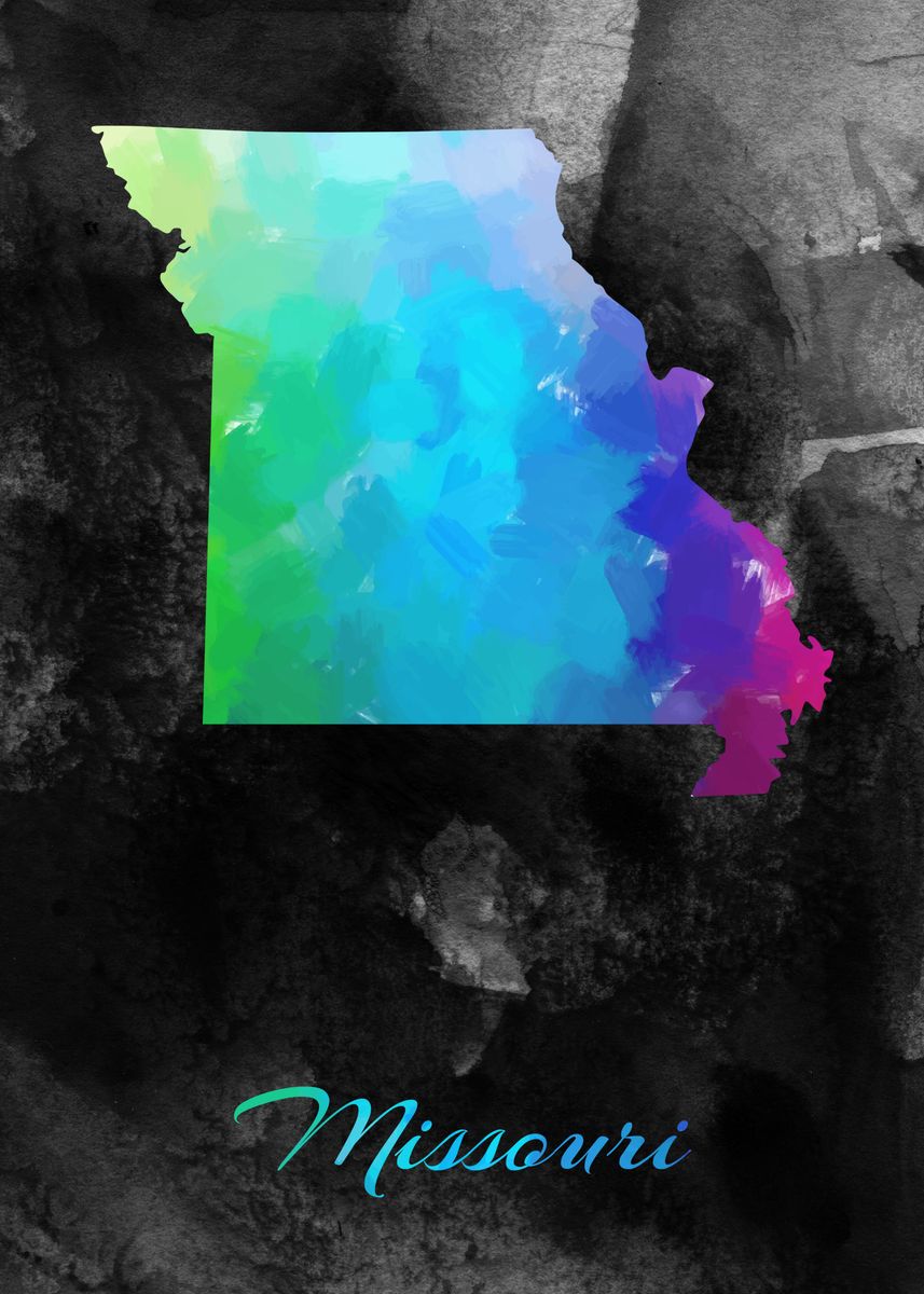 'Missouri' Poster, picture, metal print, paint by Mr Maker | Displate