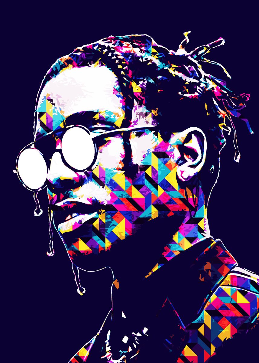 'Asap Rocky' Poster, picture, metal print, paint by ru ke | Displate