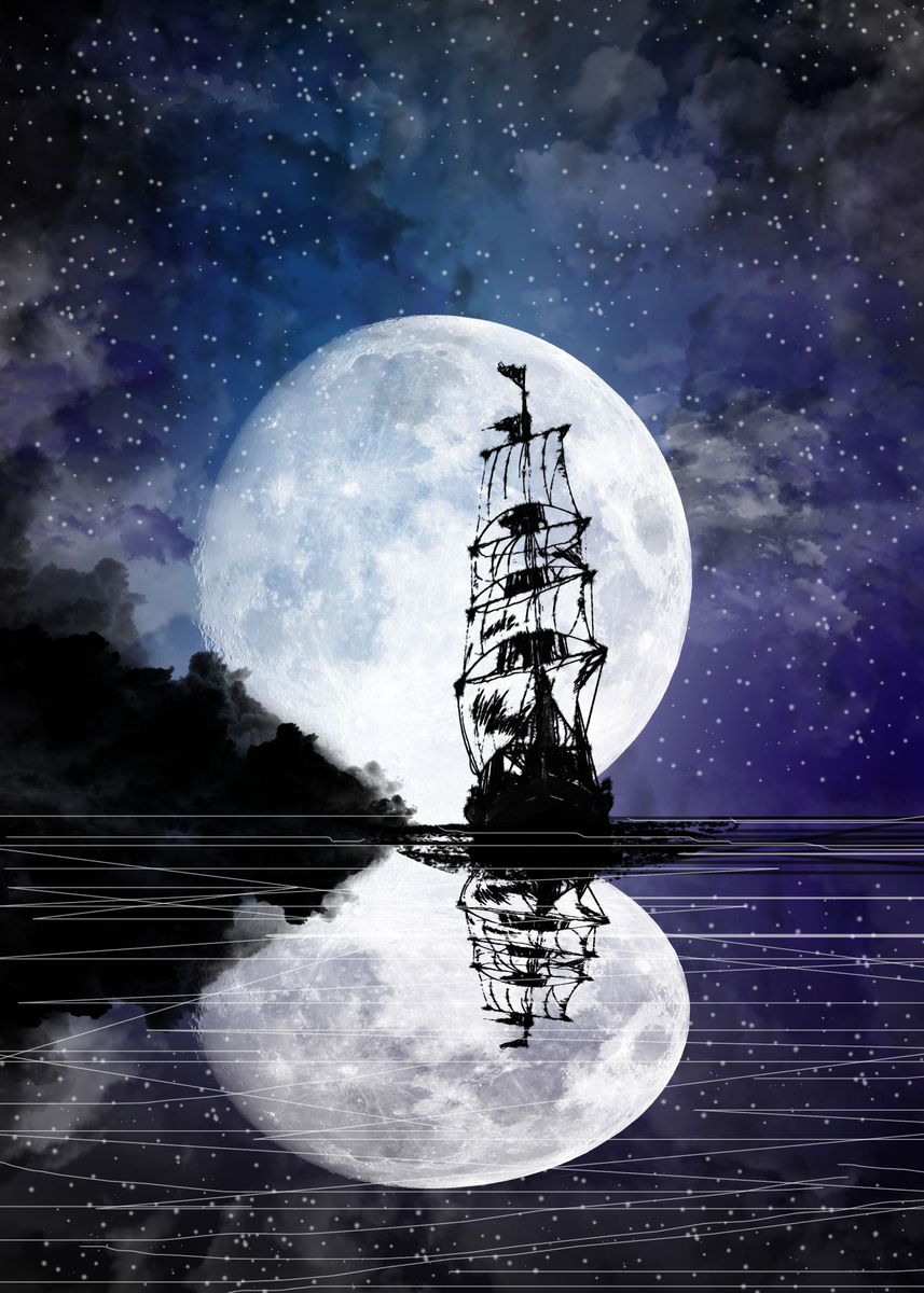 'full moon' Poster, picture, metal print, paint by ASIA BEGUM SHUPTI ...