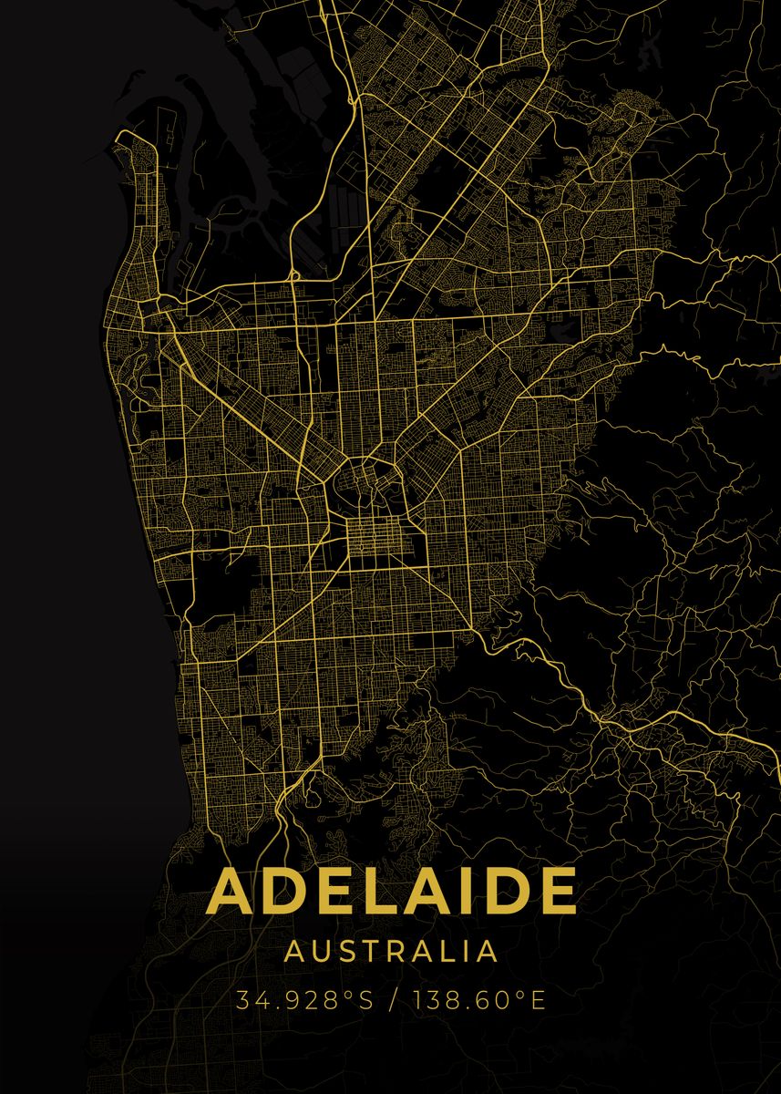'Adelaide Australia' Poster, picture, metal print, paint by Conceptual ...
