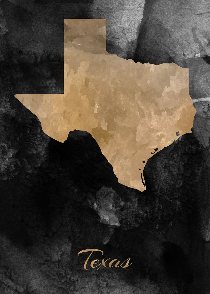 'Texas' Poster, picture, metal print, paint by Mr Maker | Displate