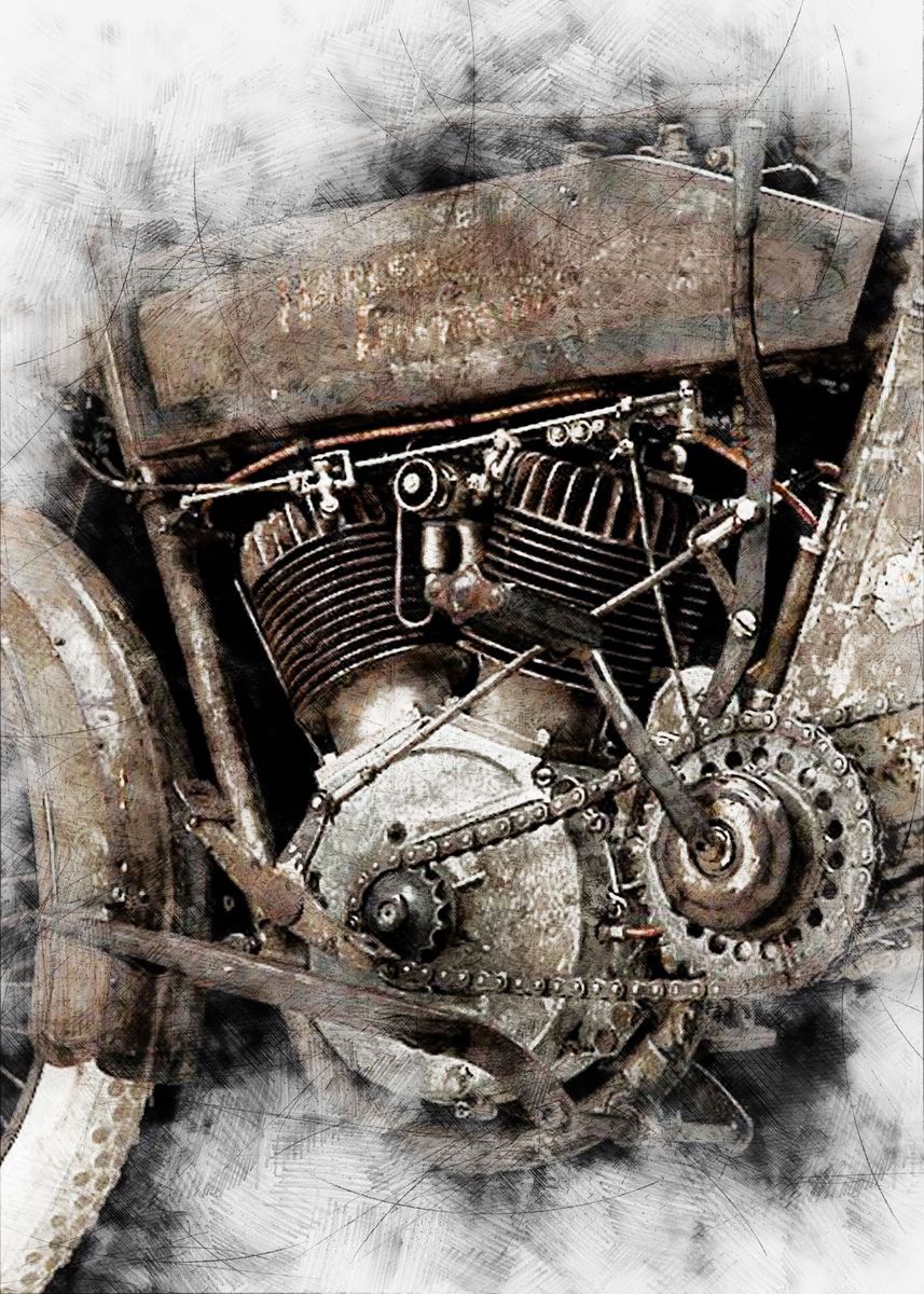 'Vintage Motor' Poster by Petra Rommelfanger | Displate