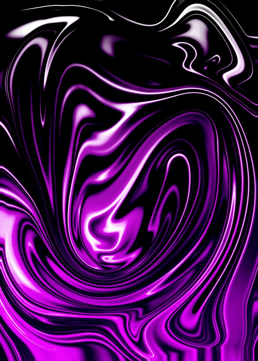'Liquify Iridescent Purple' Poster, picture, metal print, paint by ...