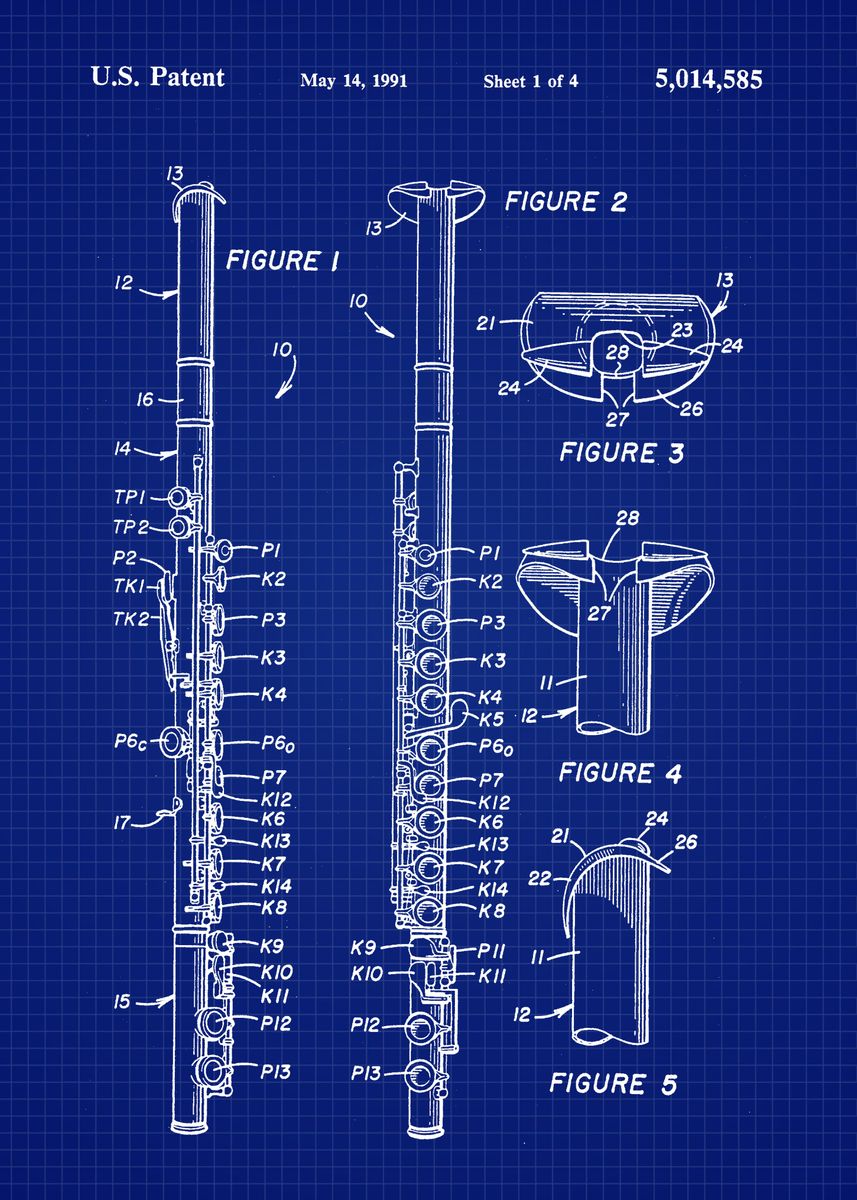 '1991 Flute Patent' Poster by Neo Design | Displate