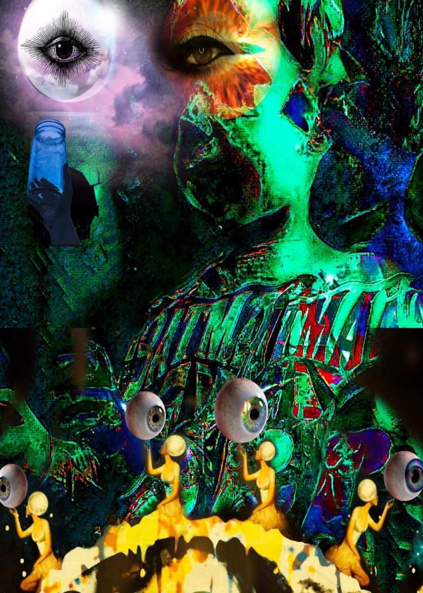 'Eyeballs Express' Poster, picture, metal print, paint by Roman Green ...