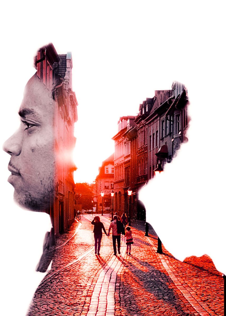 'The man double exposure ' Poster, picture, metal print, paint by SALOX ...