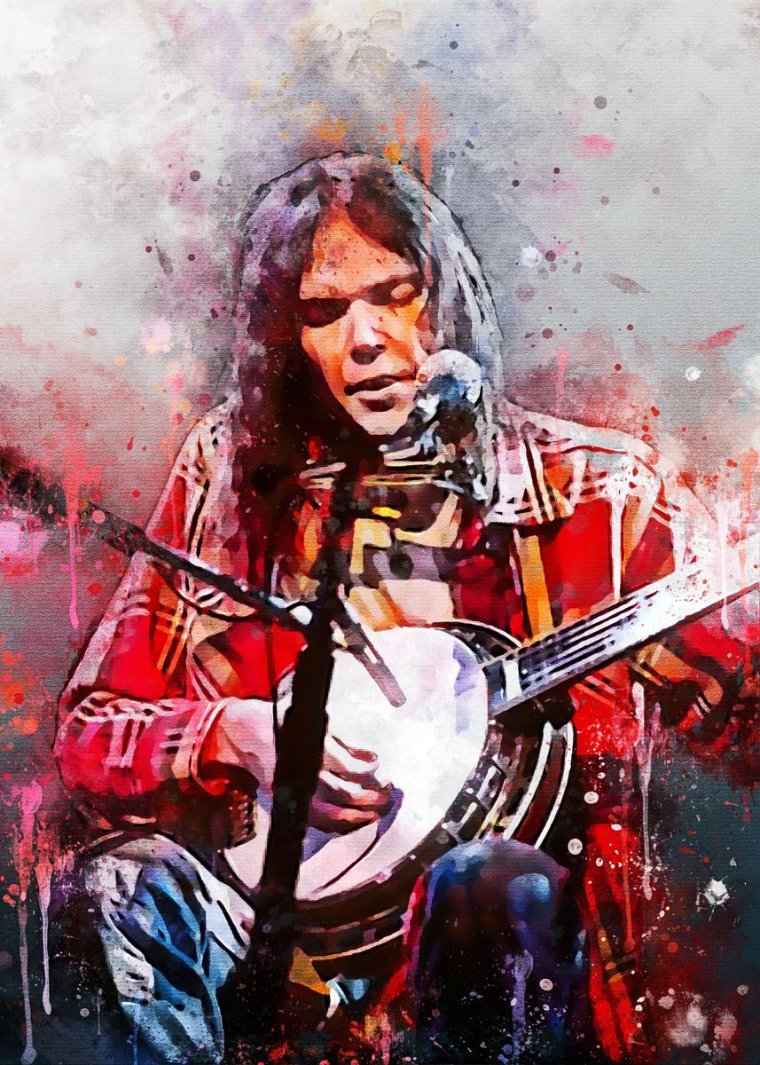 'Neil young painting' Poster, picture, metal print, paint by Muhammad ...