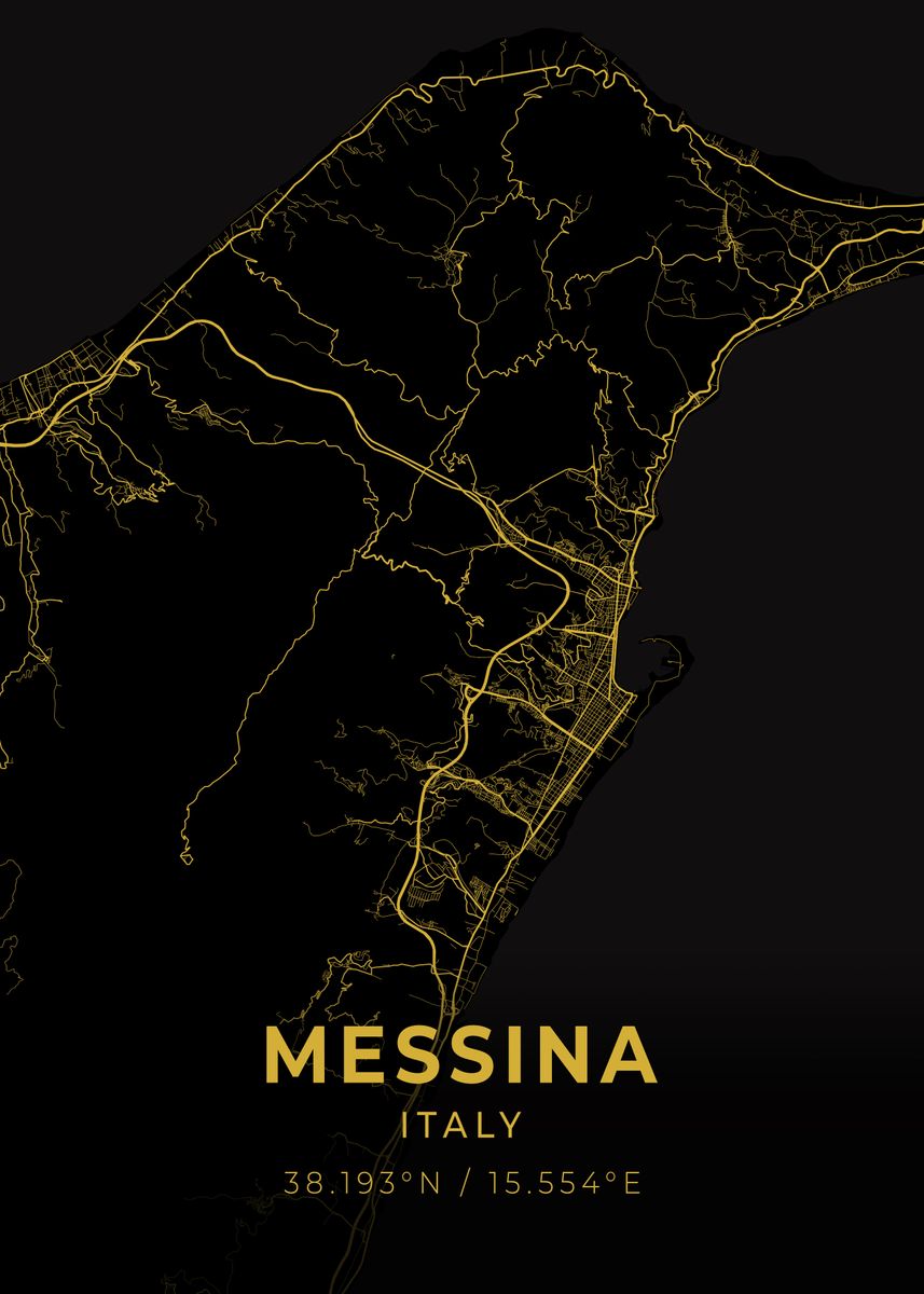 'Messina Italy' Poster, picture, metal print, paint by Conceptual ...