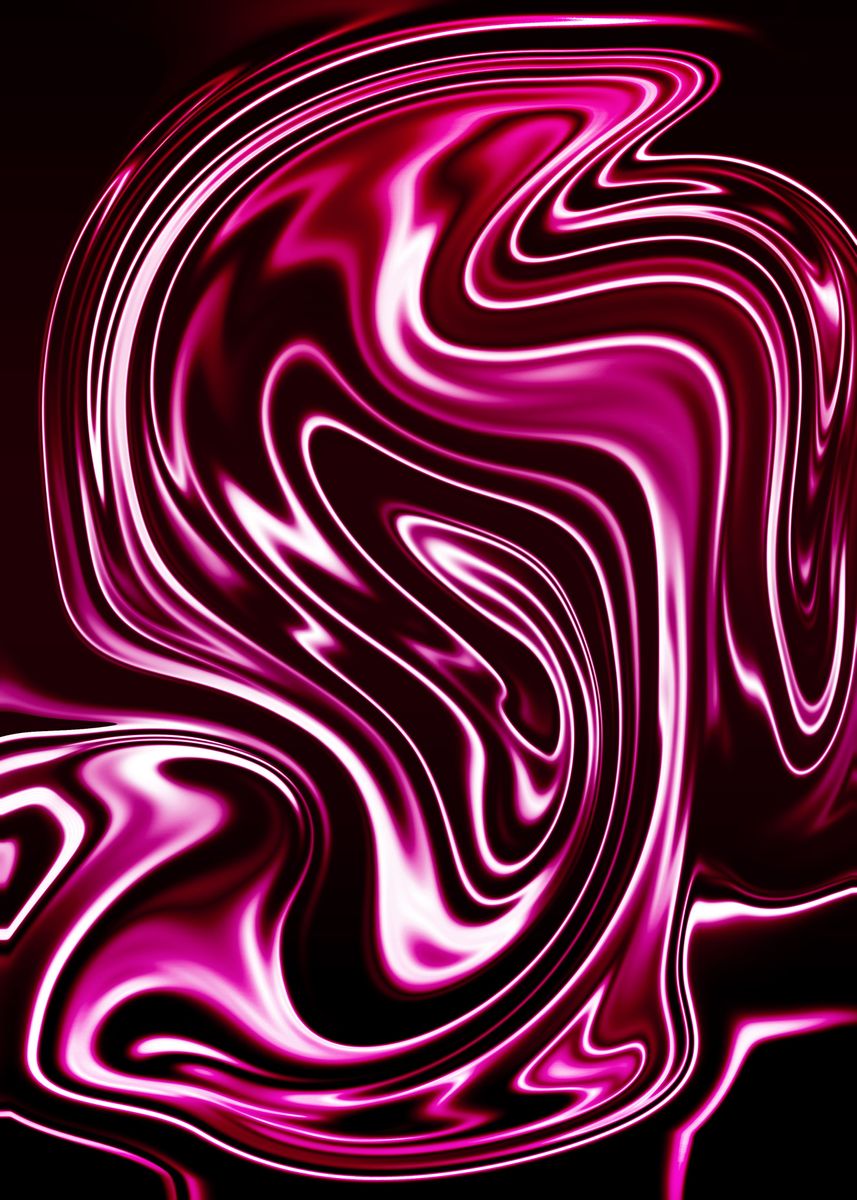 'Liquify Iridescent Pink' Poster, picture, metal print, paint by Samuel ...