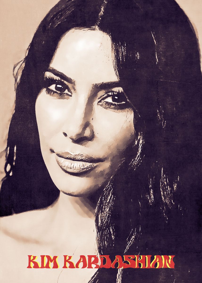 'Kim Kardashian' Poster, picture, metal print, paint by Anxhela Sufa ...