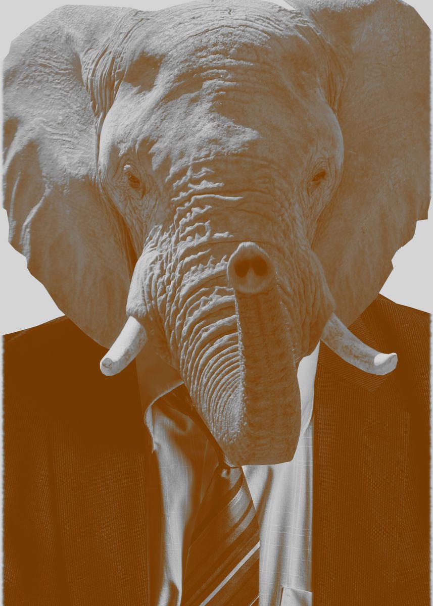 'Business Elephant' Poster, picture, metal print, paint by marv | Displate